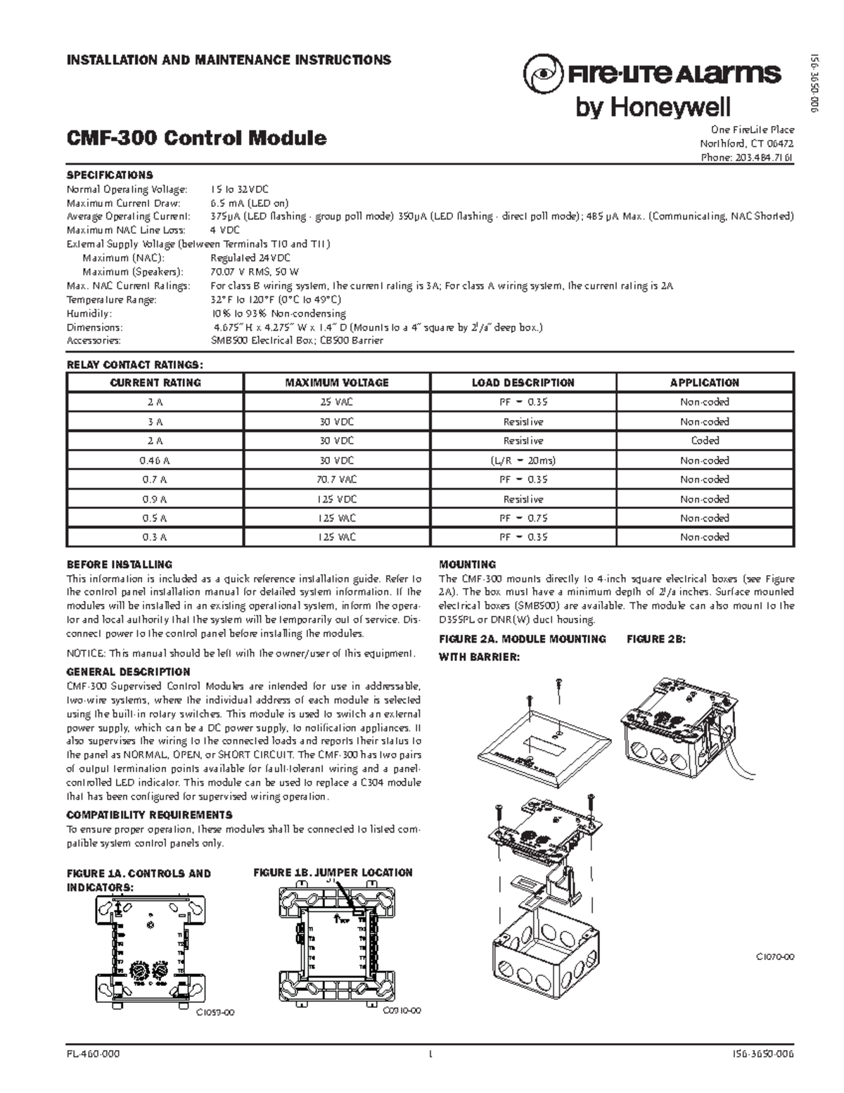 CMF-300 Manual - material especifico para seguridad - BEFORE INSTALLING ...