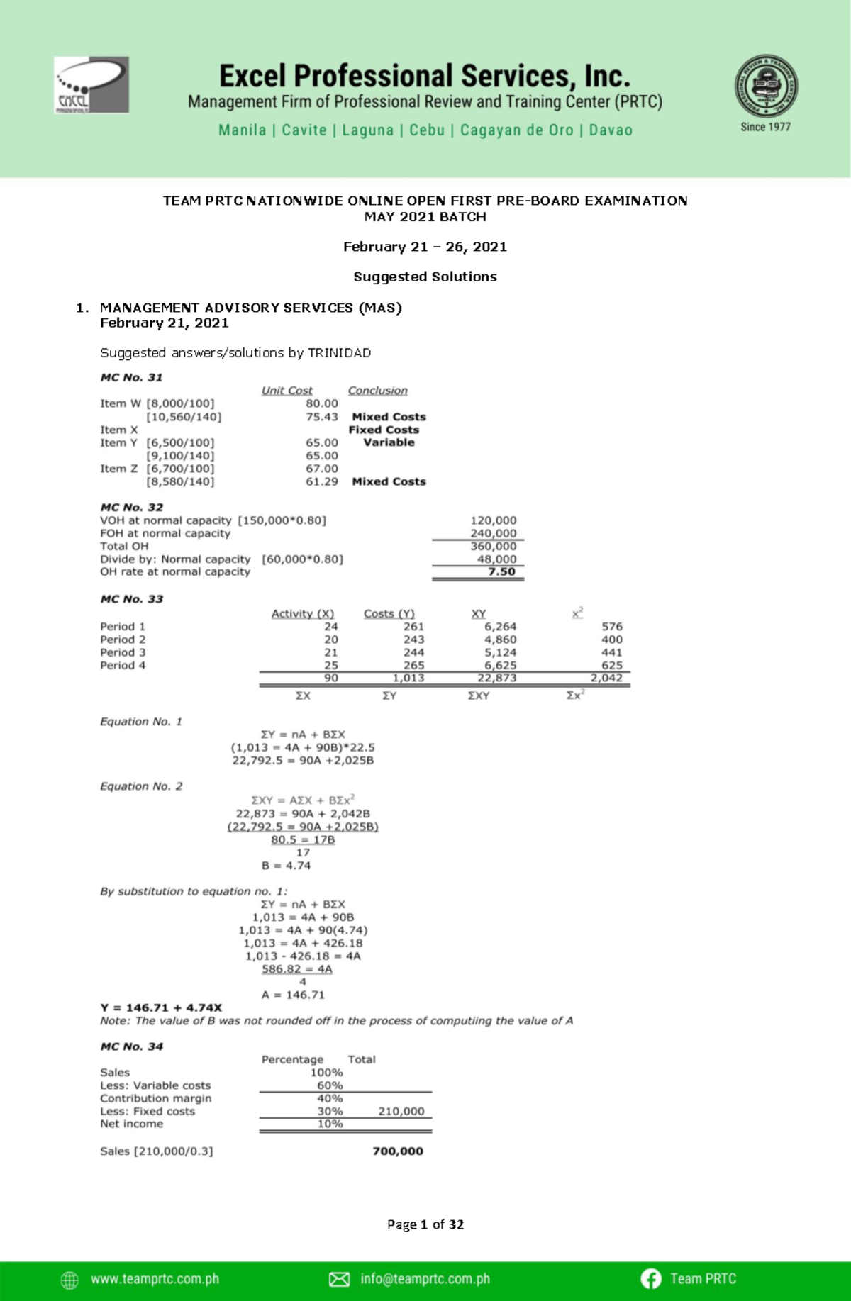 Team PRTC May2021 1st Preboard Solutions - TEAM PRTC NATIONWIDE ONLINE ...