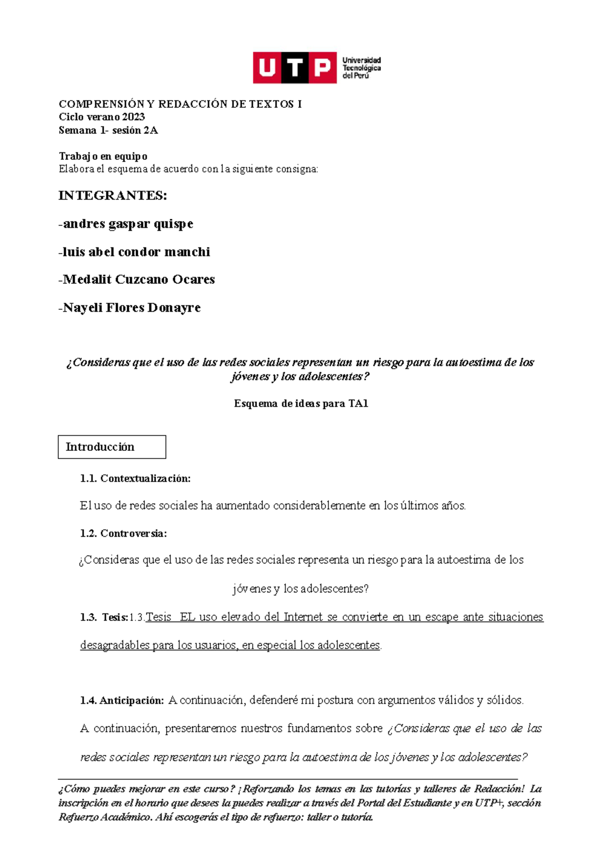 S01.s2A-Esquema para TA1 (material) verano 2023 - COMPRENSIÓN Y ...