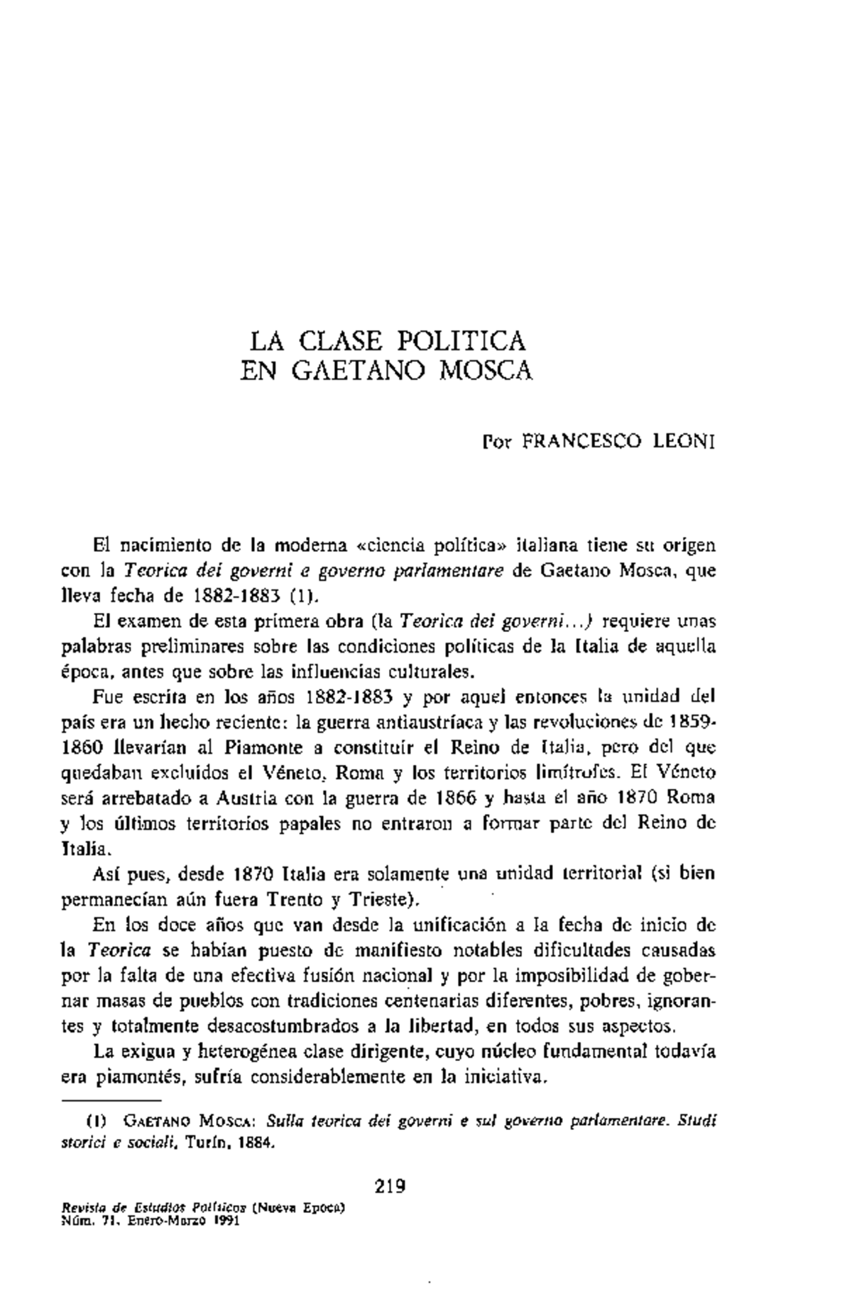 Dialnet-La Clase Politica En Gaetano Mosca-27097 - LA CLASE POLÍTICA EN ...