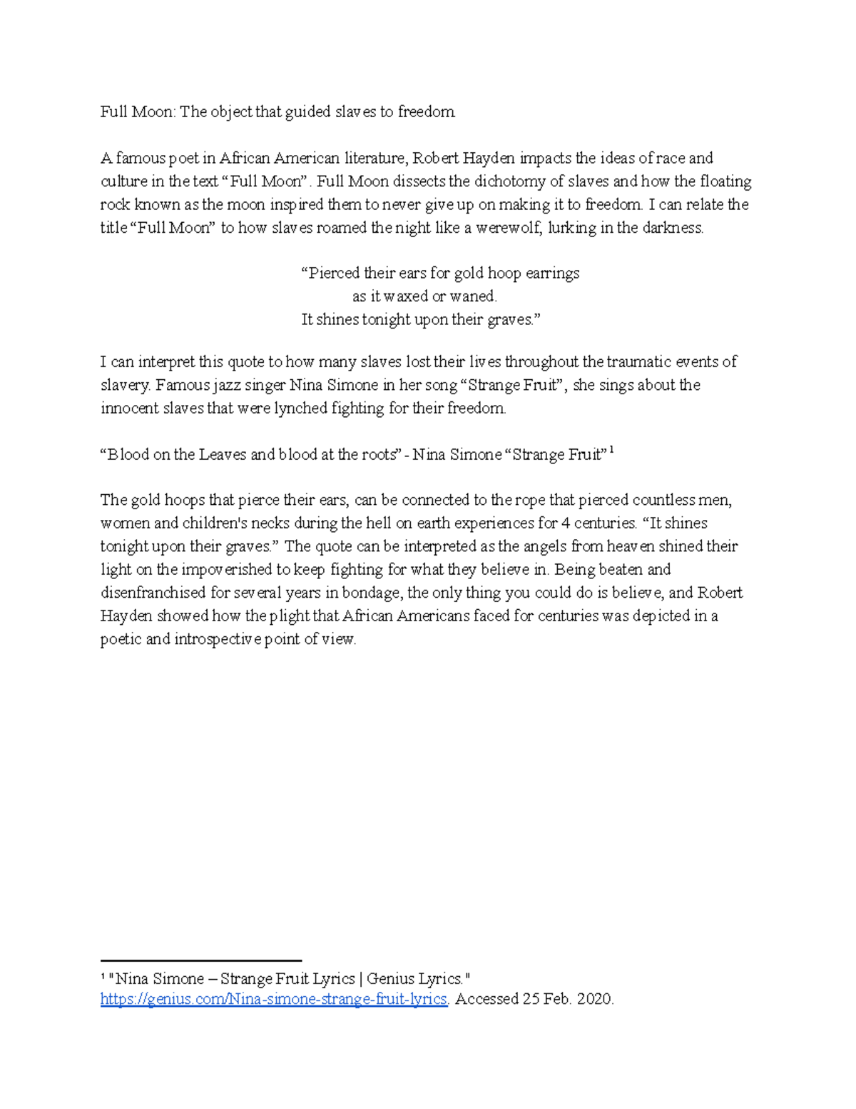 Full Moon by Robert Hayden - Full Moon: The object that guided slaves ...