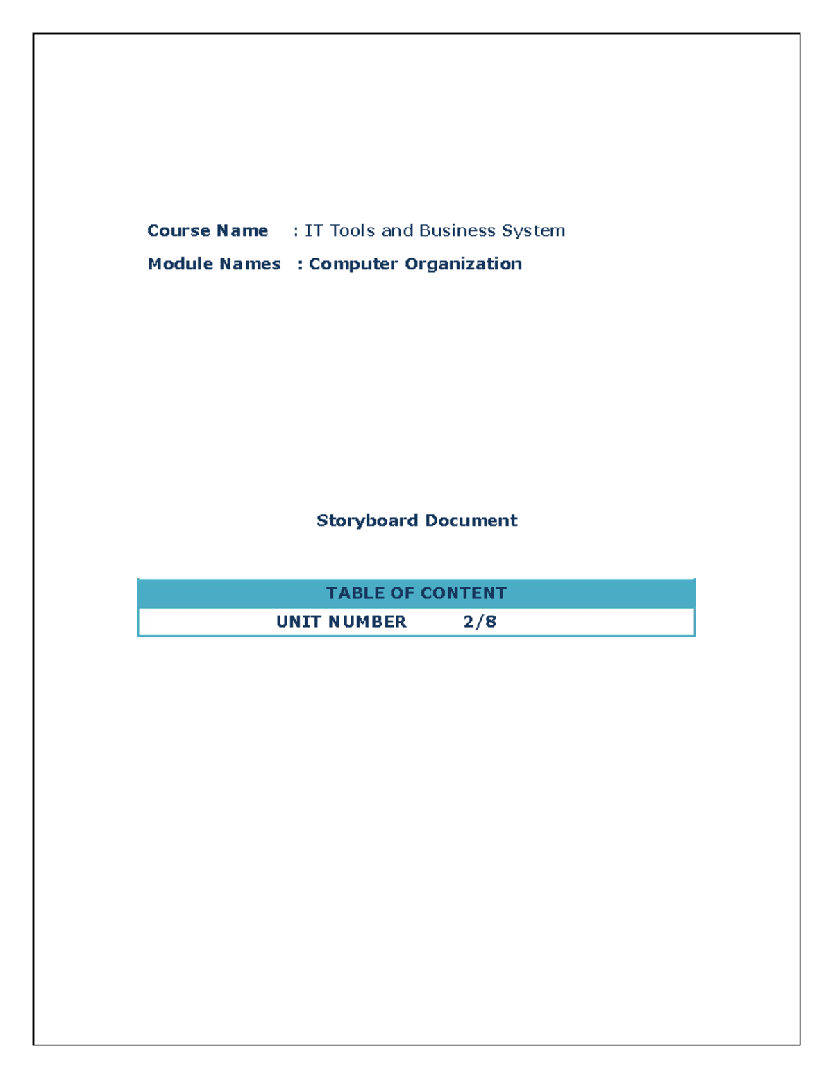 IT Tools and Business System - Module 2 - Course Name : IT Tools and ...