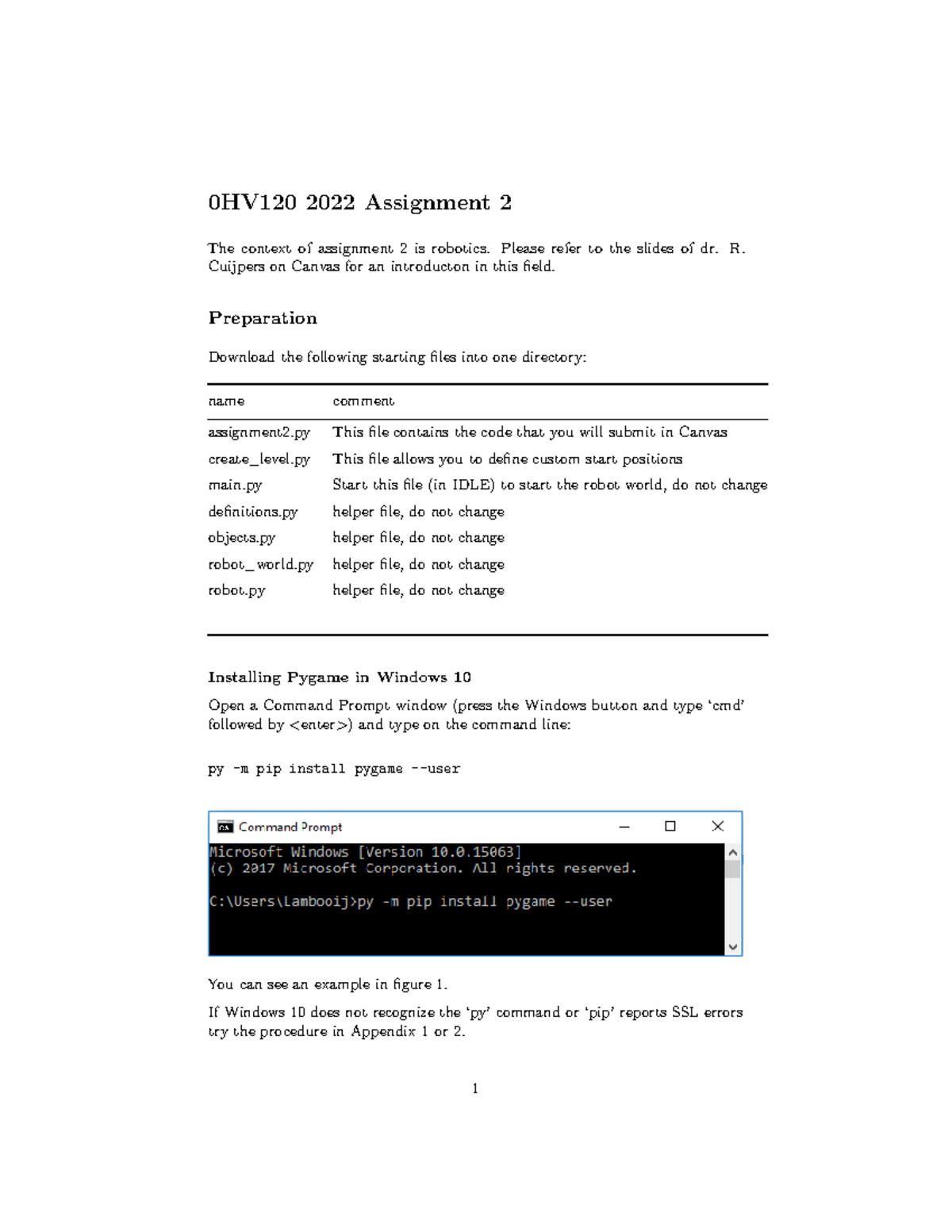 0HV120 Assignment 2 - Assingment 2 - 0HV120 2022 Assignment 2 The ...