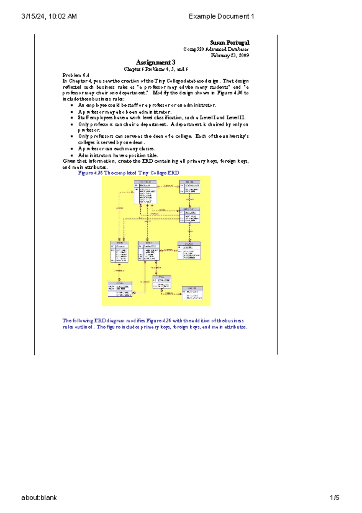 Week-10Assignment 4 Answer Key - Susan Portugal Comp520 Advanced ...