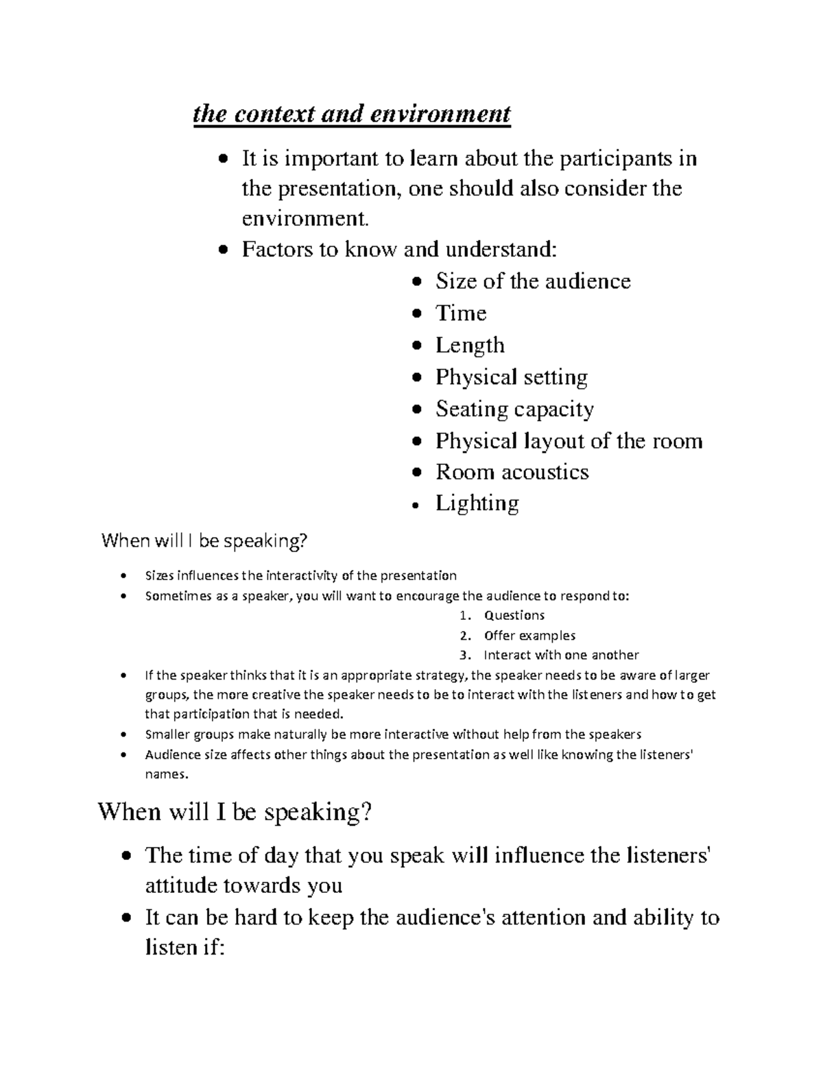 The context and environment - the context and environment • It is ...