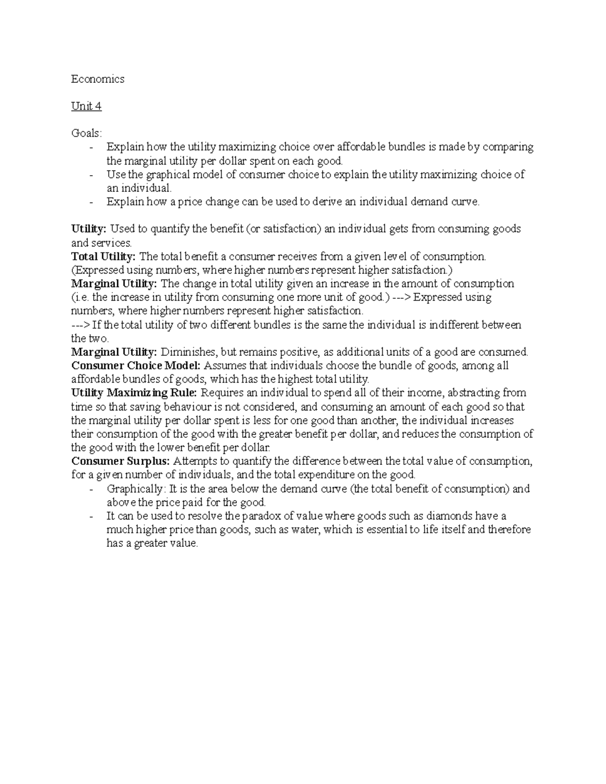 Unit 4 - Notes - ECON 4000 - Studocu