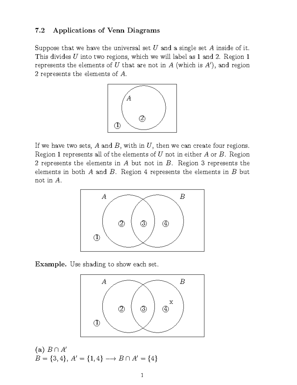 7.2 Applications of Venn Diagrams - 7 Applications of Venn Diagrams ...