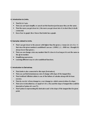 MATH 401-Differential Calculus - i Batangas State University PB Main I Rizal Ave., Batangas City ...