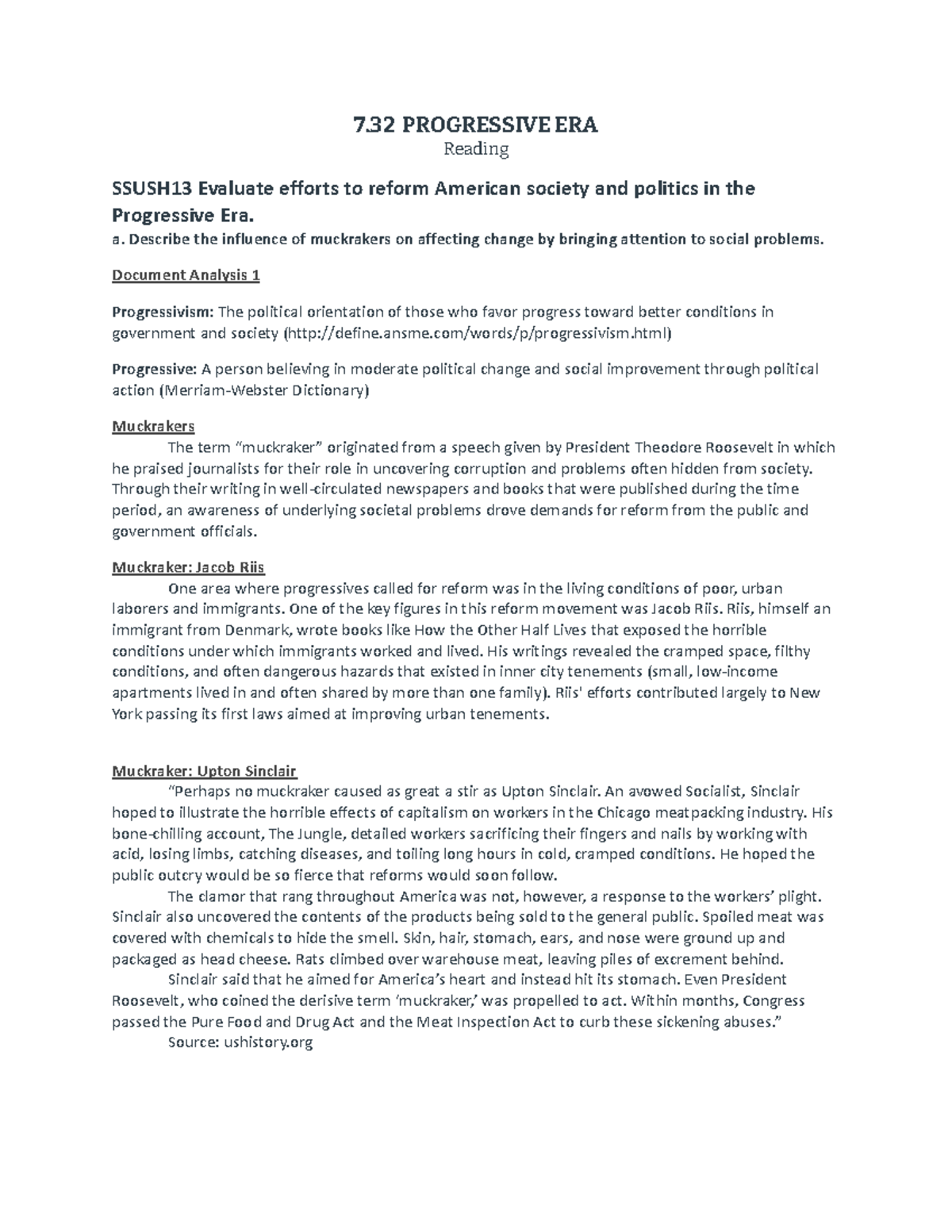 7.32 Progressive Era Reading - Listed on Tp T - Do Not Delete - 7 ...