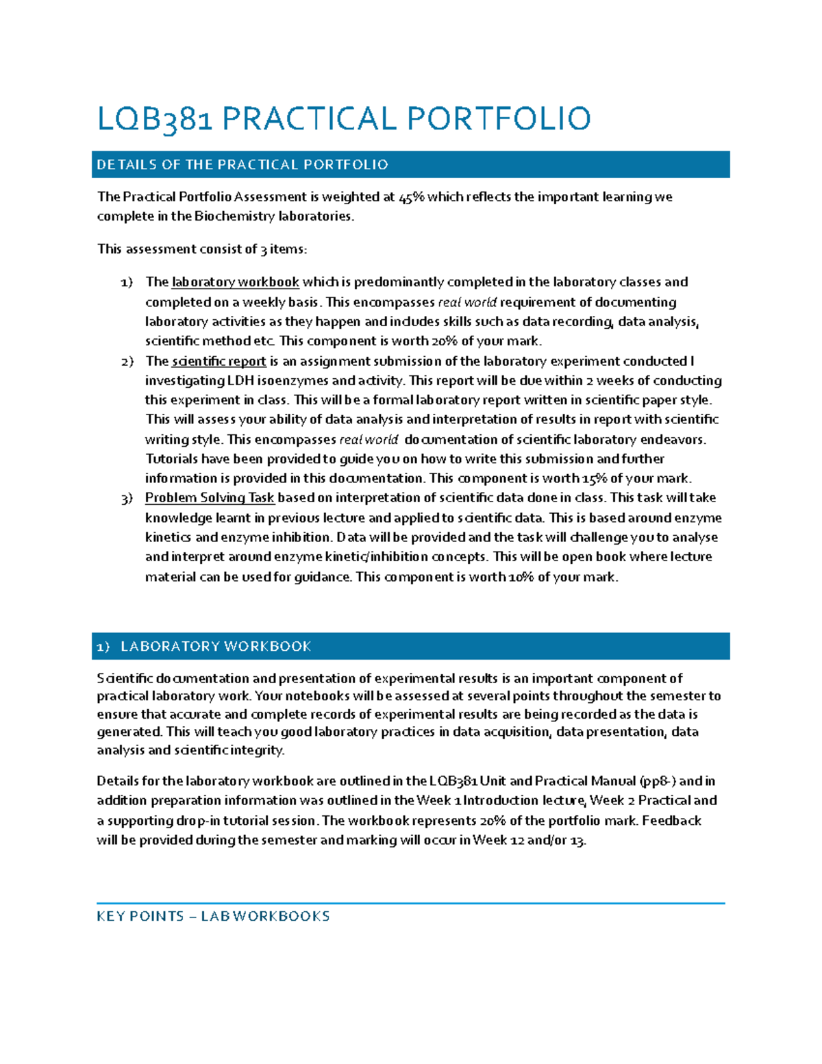Practical Portfolio Document assignment tasks - LQB381 PRACTICAL ...