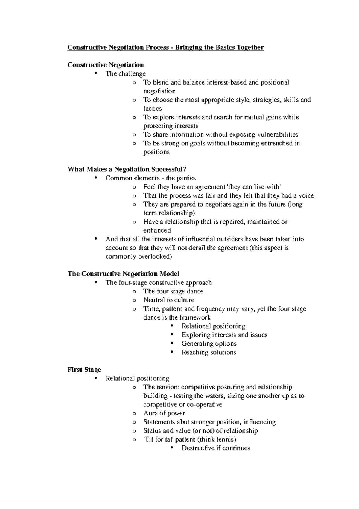 Neg-Wk4-Lect Notes - Jane Diedricks - Constructive Negotiation Process ...
