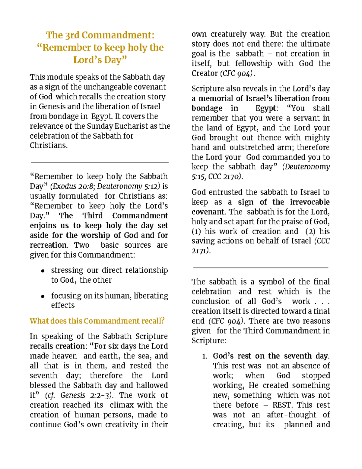 The-Third-Commandment - The 3rd Commandment: “Remember to keep holy the ...