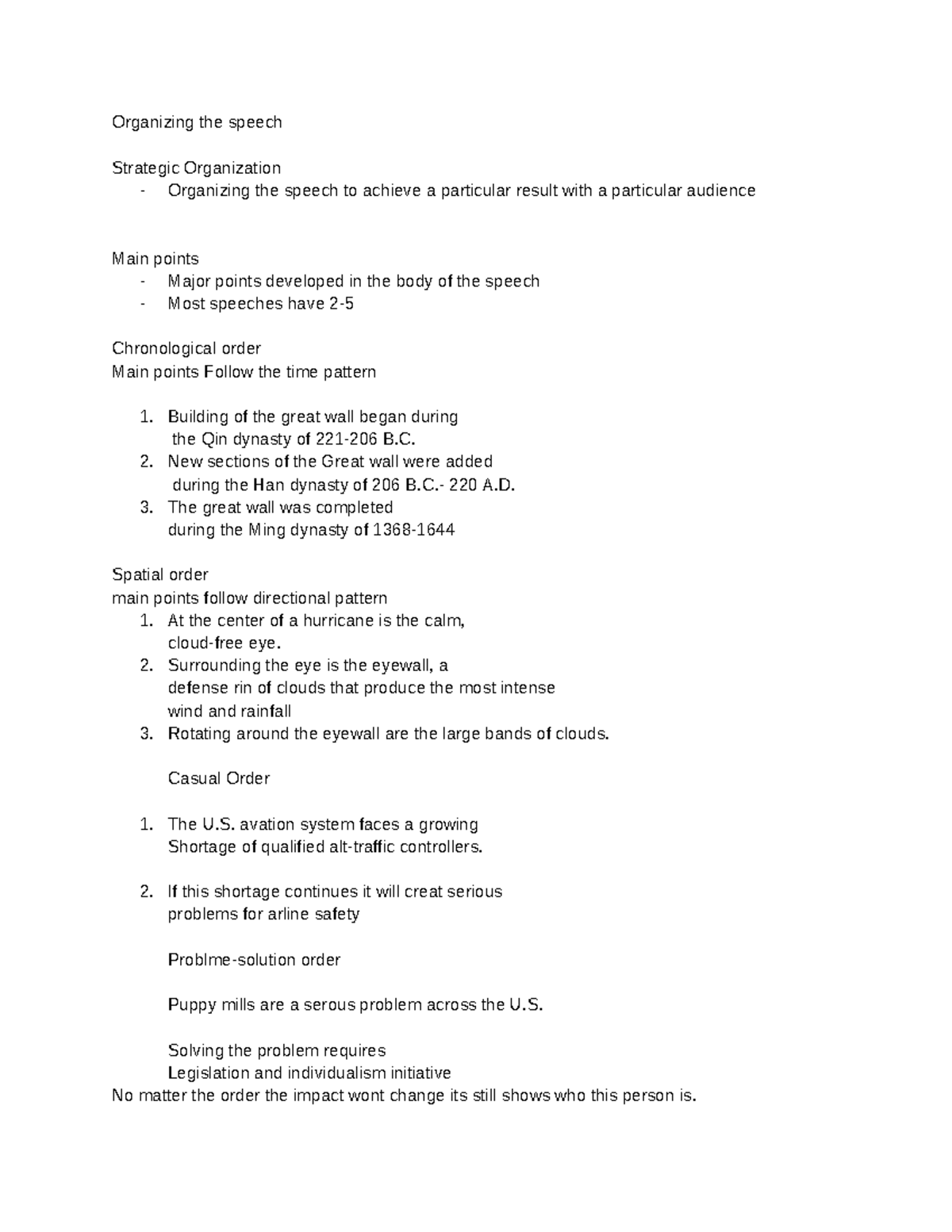 Public speaking - Google Docs - Organizing the speech Strategic ...