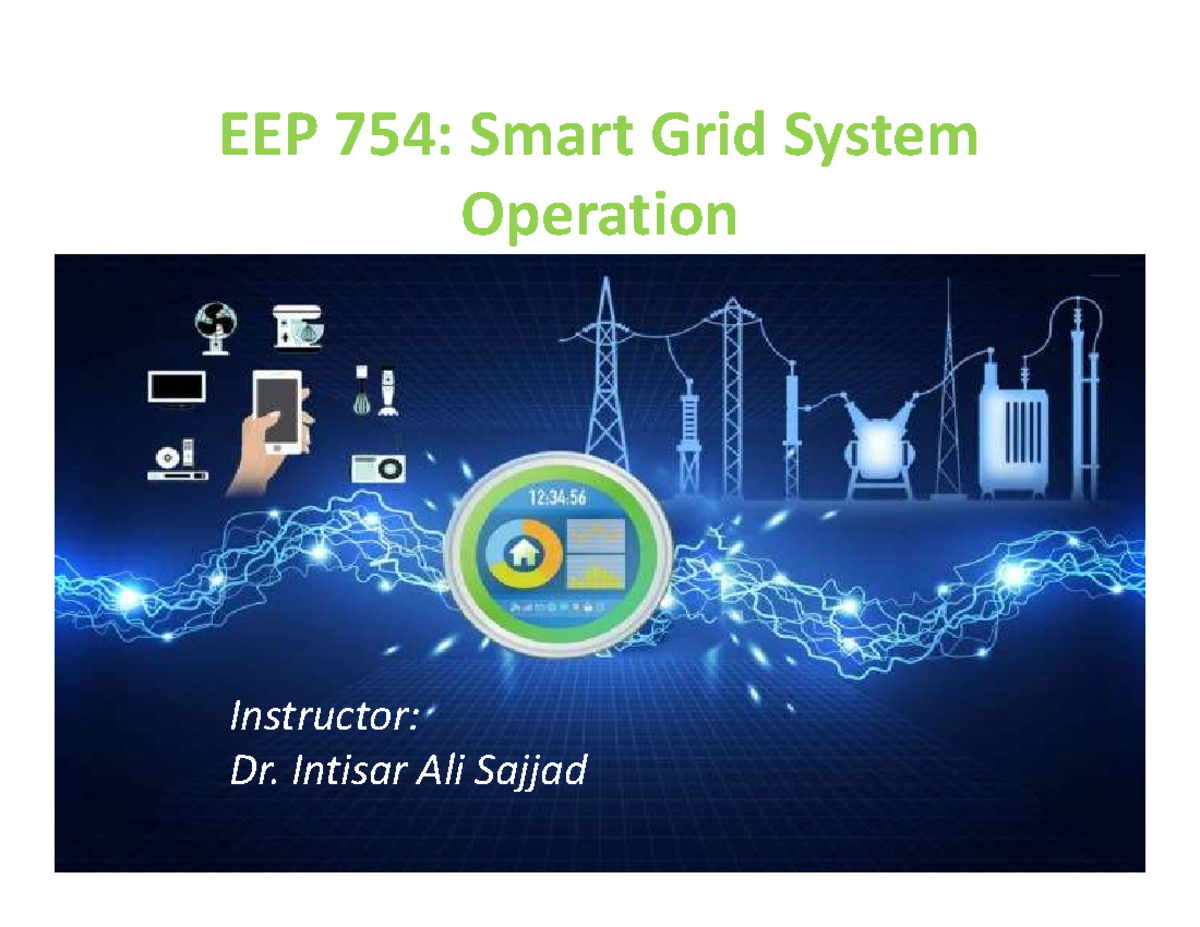 Lecture 1 Introduction to Smart Grid - EEP 754: Smart Grid System ...