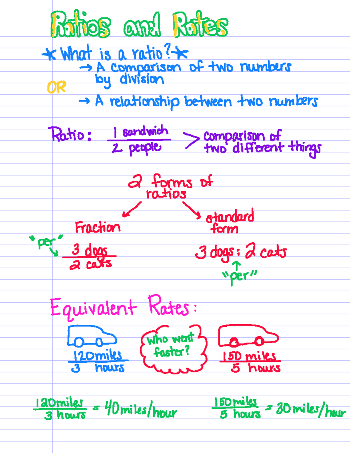 Week Three Day One Guided Notes - Ratios and Rates What is a ratio? A ...