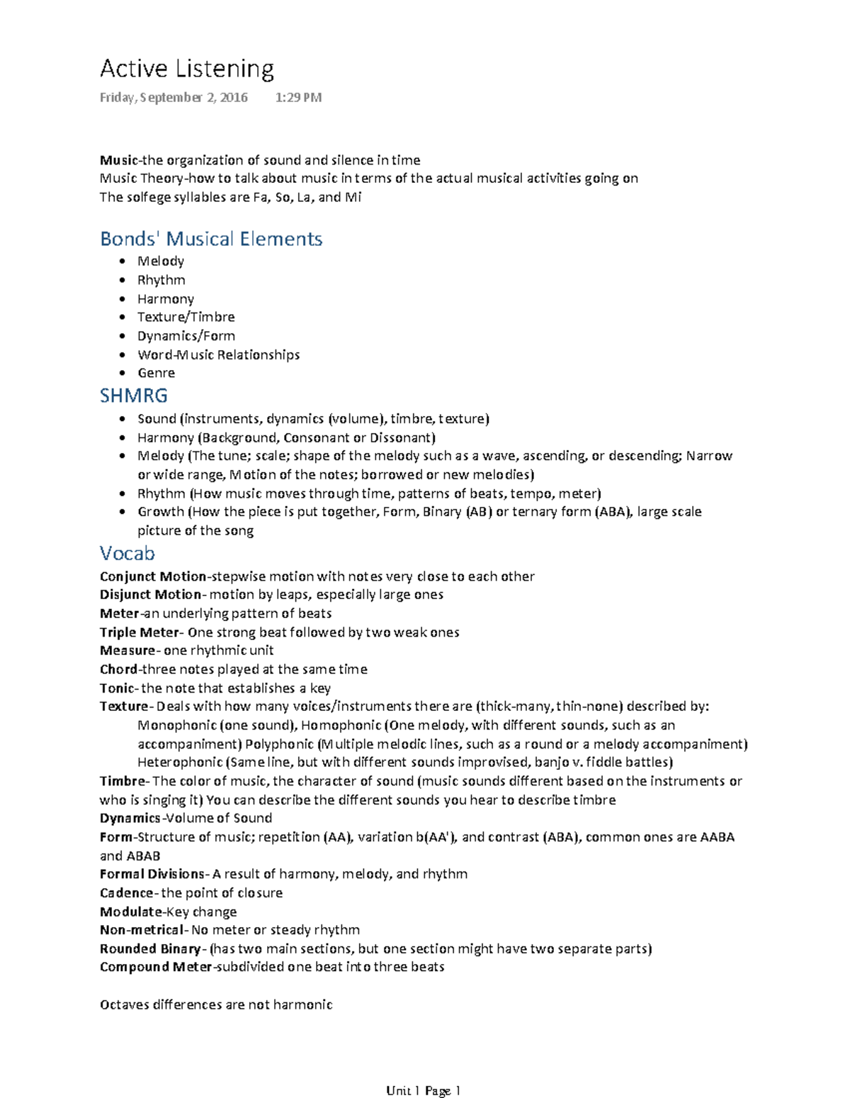 Lecture Notes - Active Listening Friday, September 2, 2016 1:29 PM ...