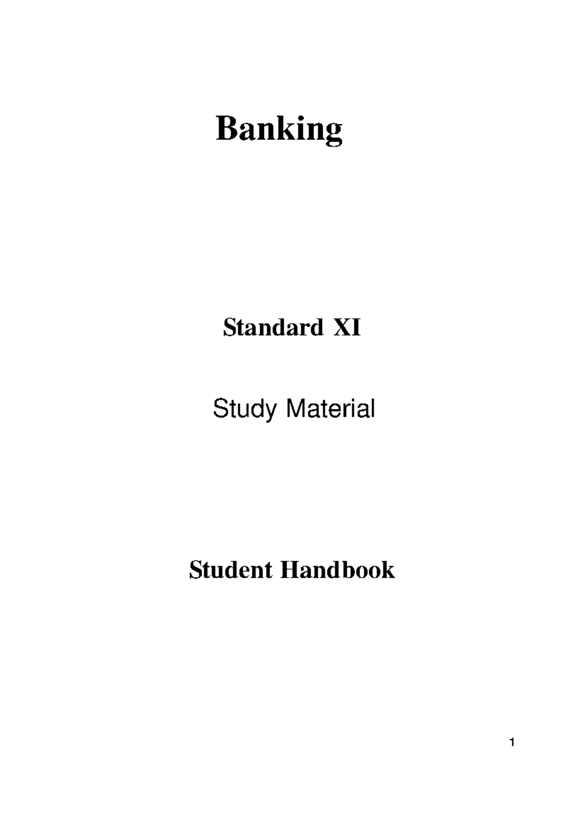 Banking Notes & Study Material - Standard XI Student Handbook Study ...
