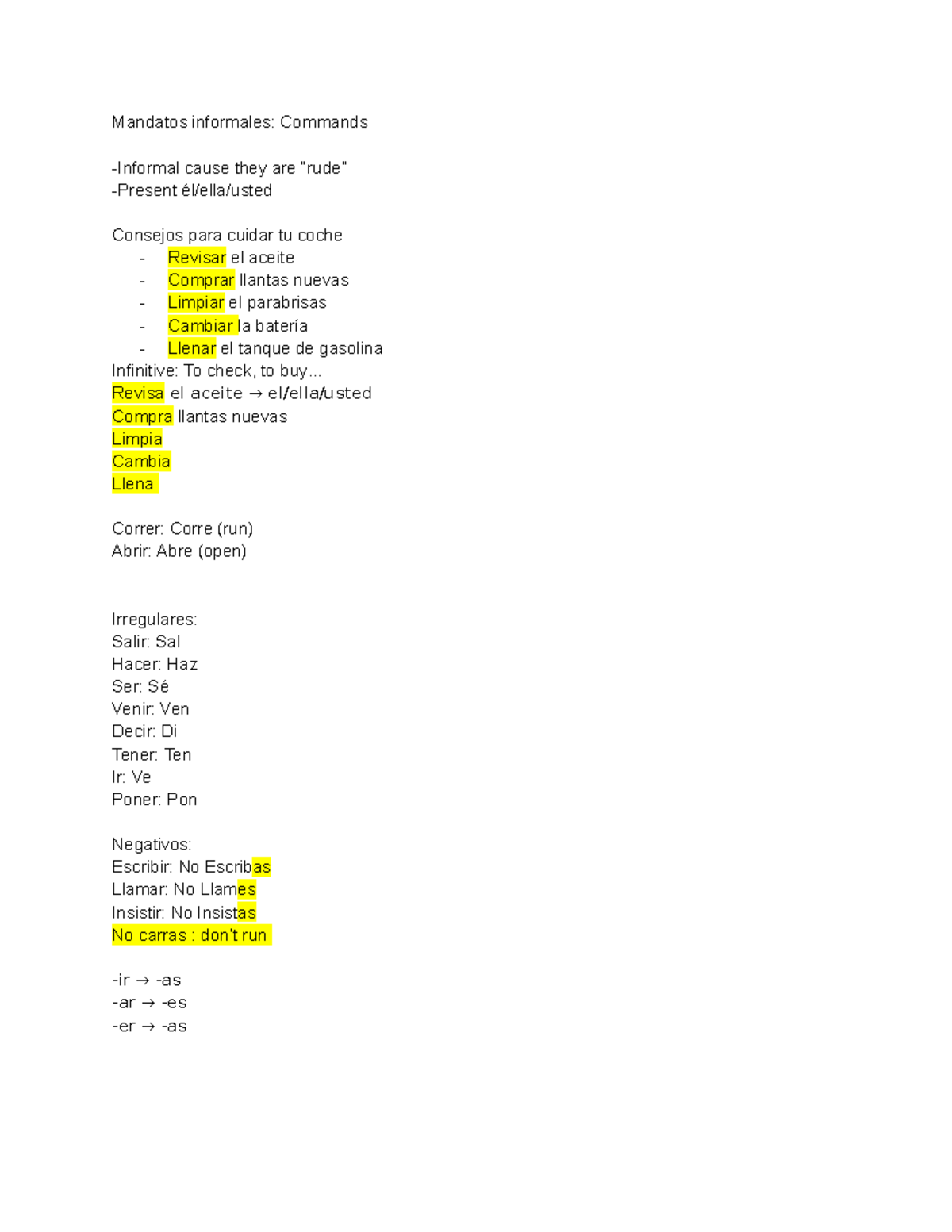 Mondatos Informales - Informal commands - Mandatos informales: Commands ...