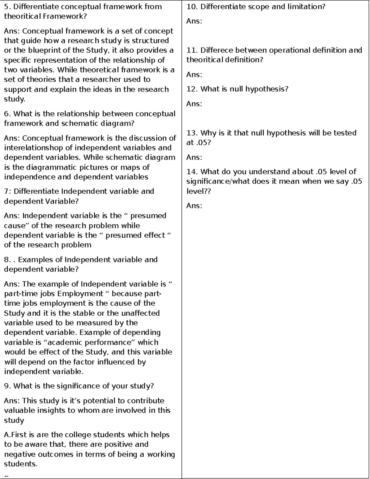 Question^ - Differentiate conceptual framework from theoritical ...
