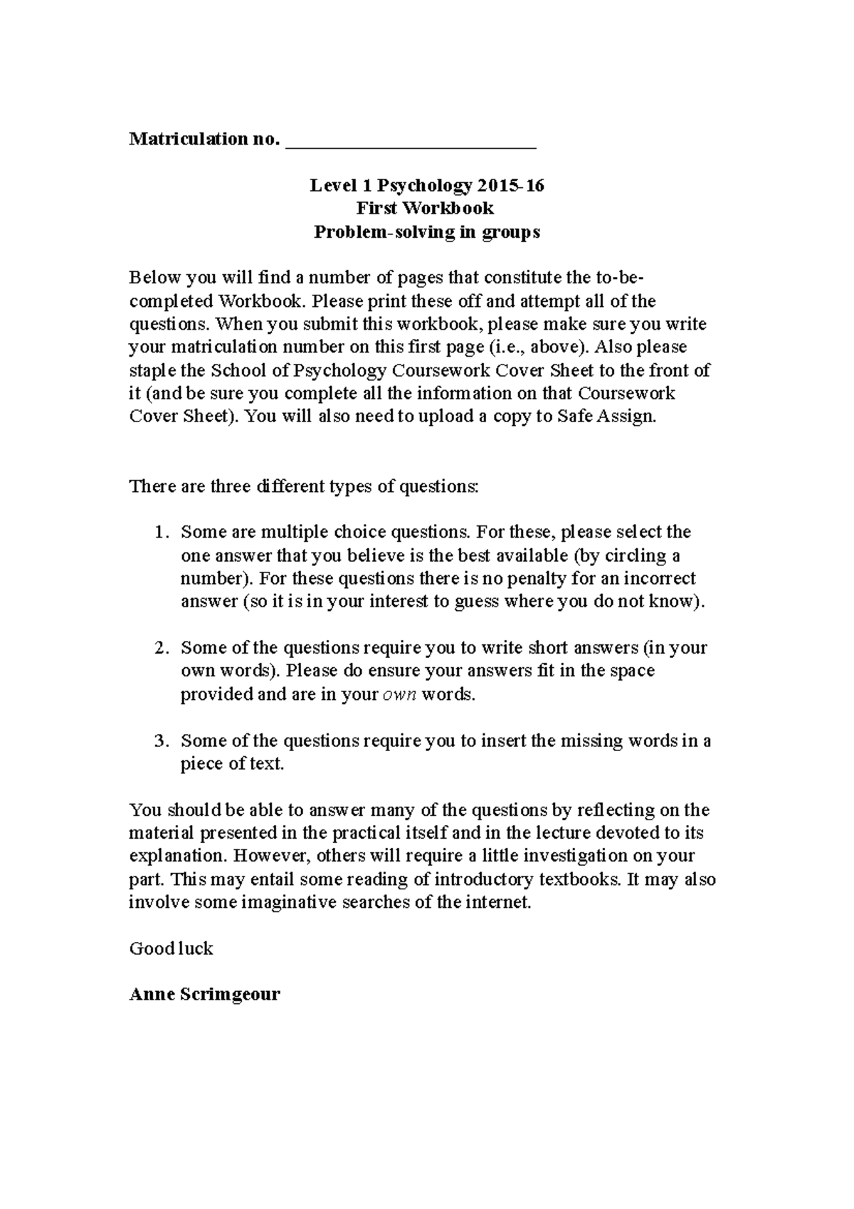 Psychology Workbook: Group Decision Making and Creativity - Studocu