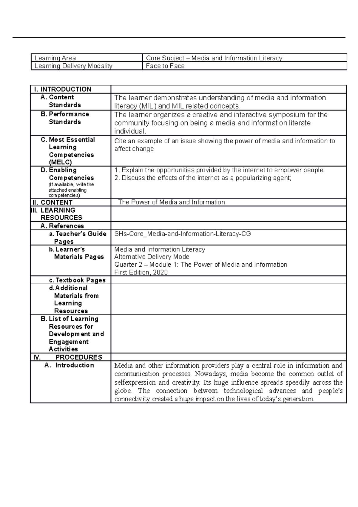 MIL Q2 - 1 - notes for media and information literacy - Learning Area ...