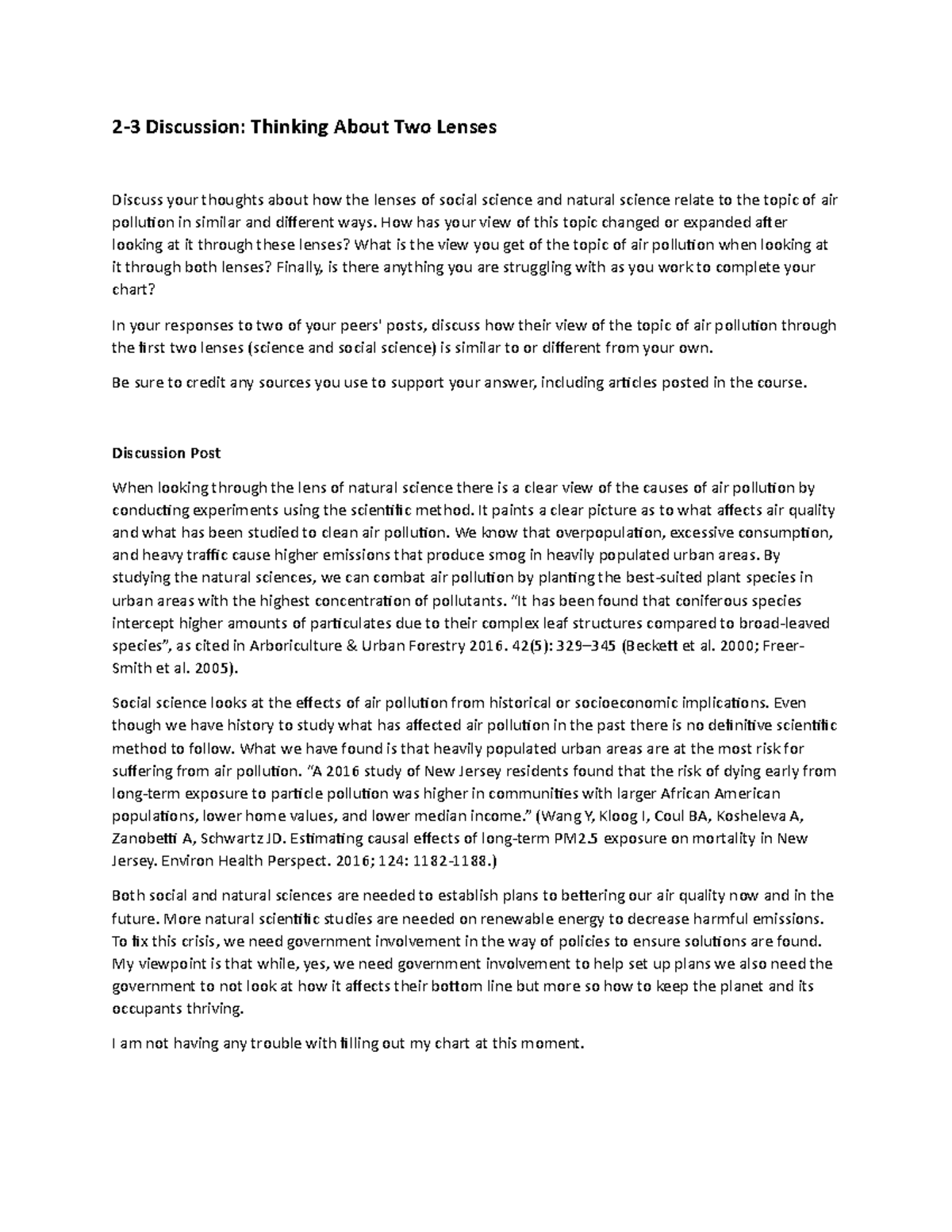 2-3 Discussion Thinking About Two Lenses - 2-3 Discussion: Thinking ...