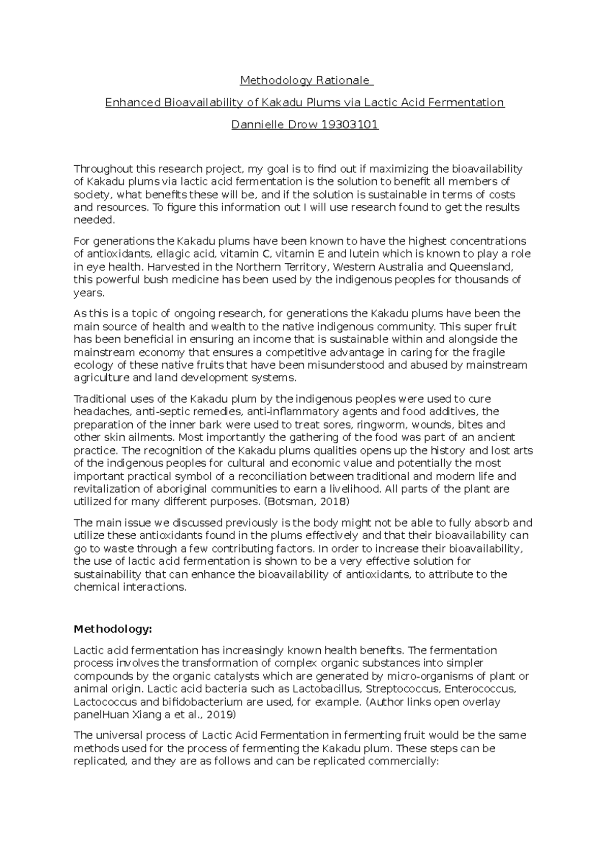 Methodology rationale - Methodology Rationale Enhanced Bioavailability ...