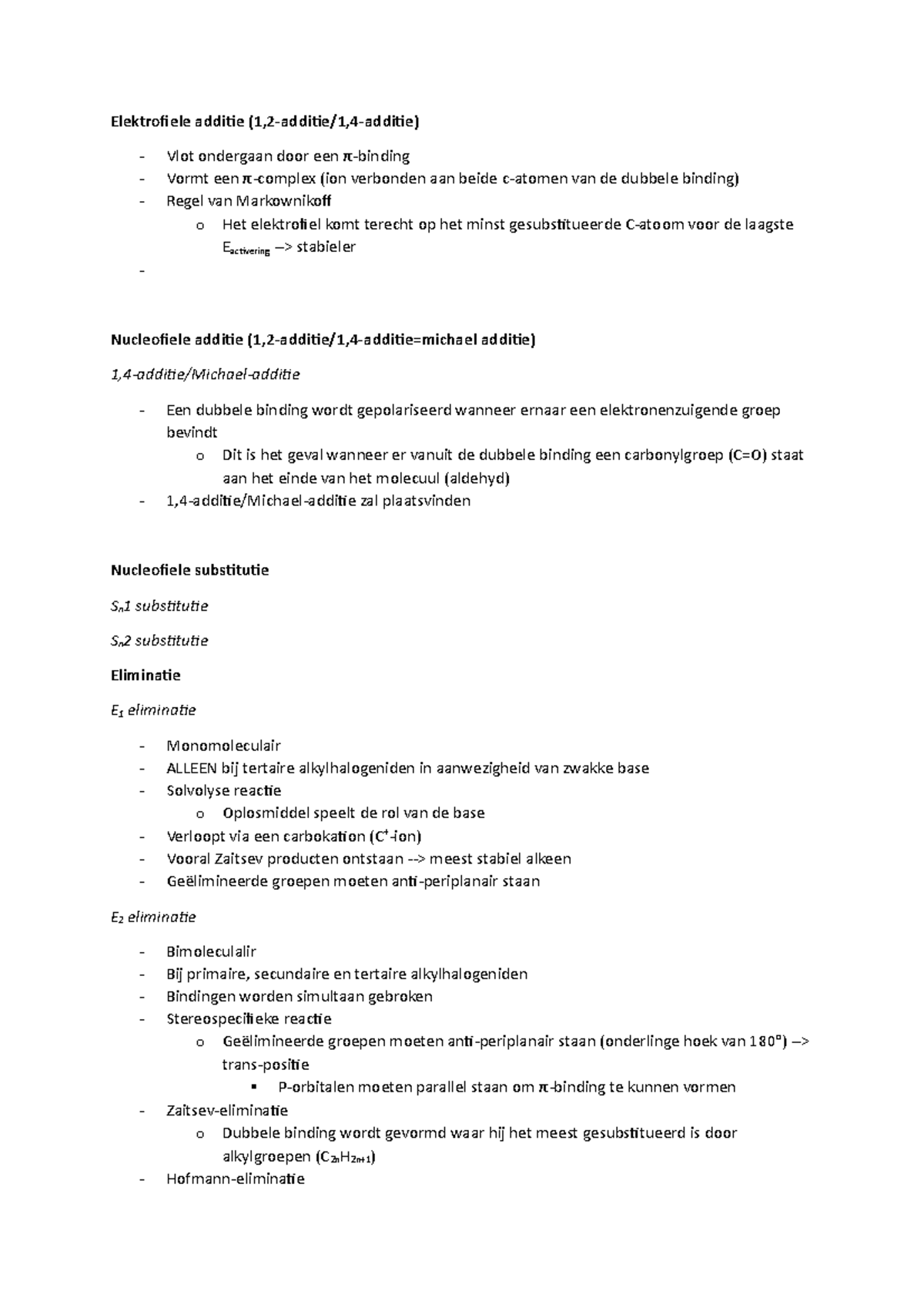Reactiemechanismen - reacties - Elektrofiele additie (1,2-additie/1,4 ...
