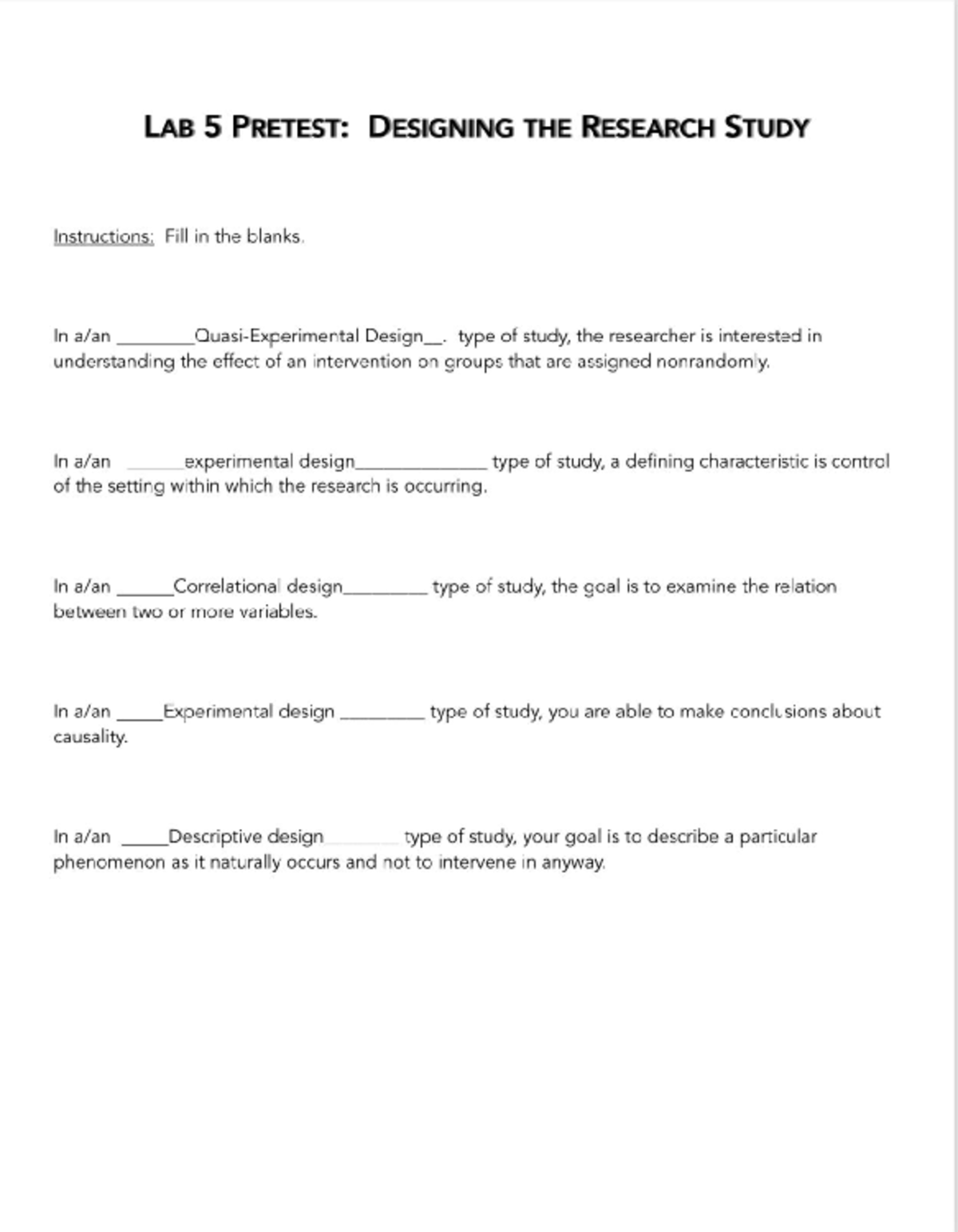 Lab 5 Pretest - A test before lab to test your understanding - LAB 5 ...