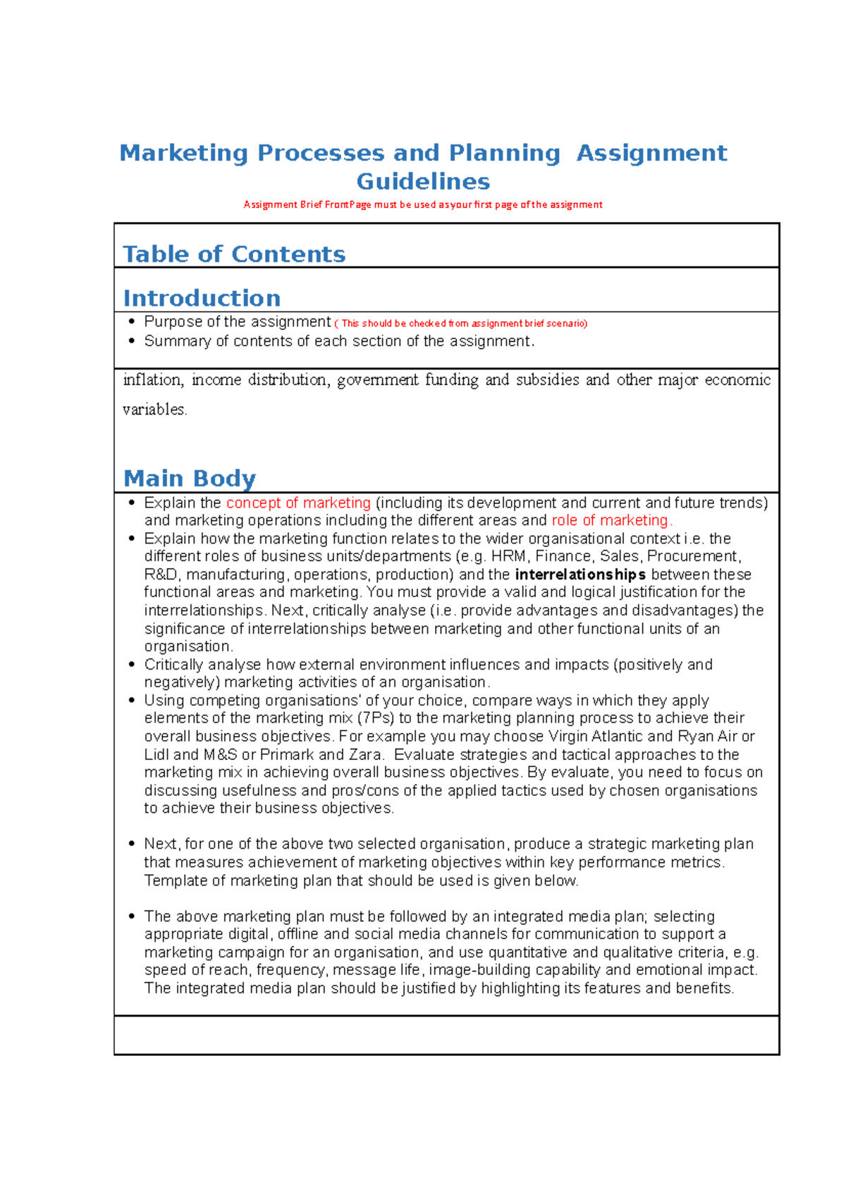 HND BM MPP Guidelines 13072022 - Marketing Processes and Planning ...