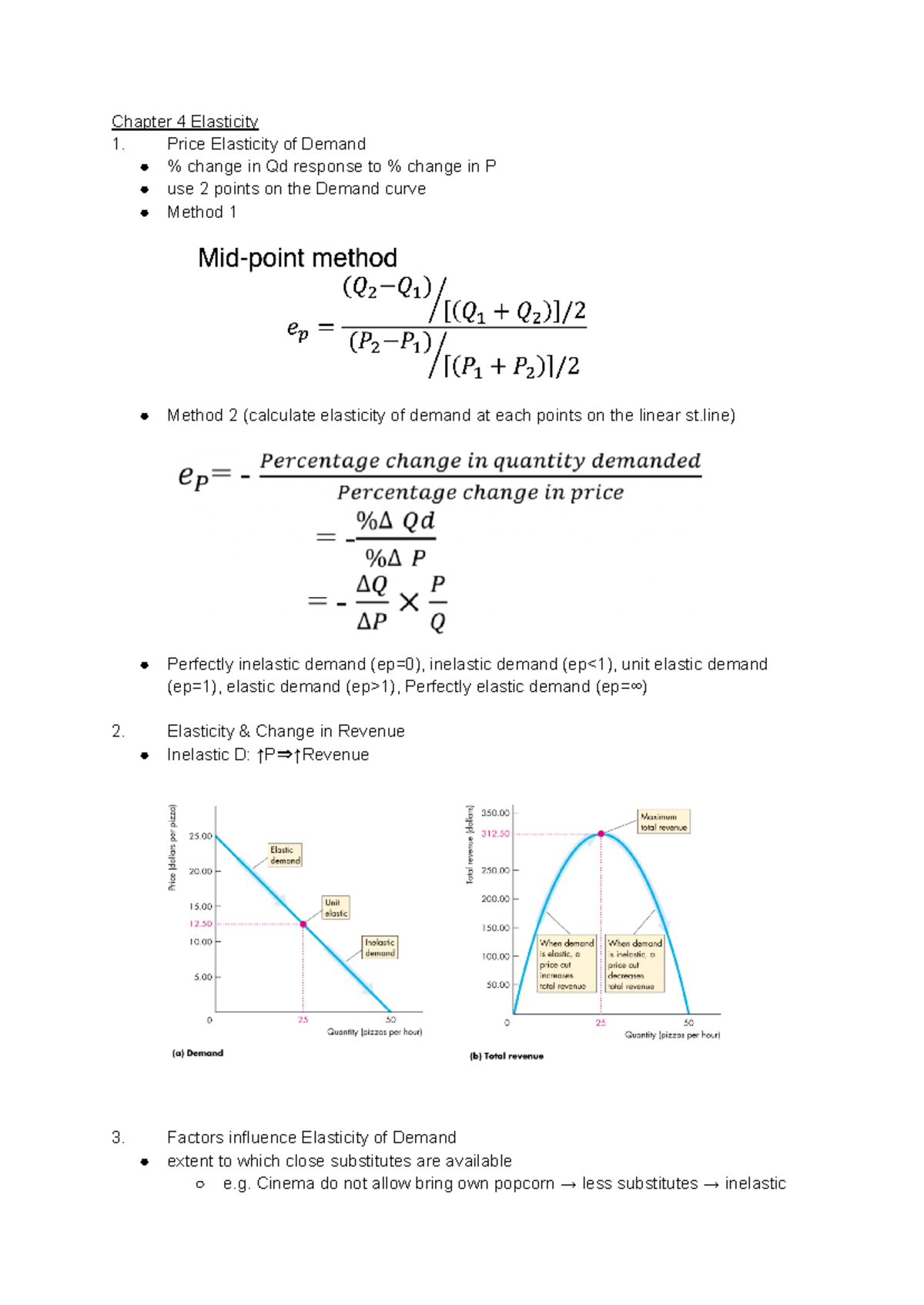 Chapter 4 Elasticity - Chapter 4 Elasticity Price Elasticity of Demand ...
