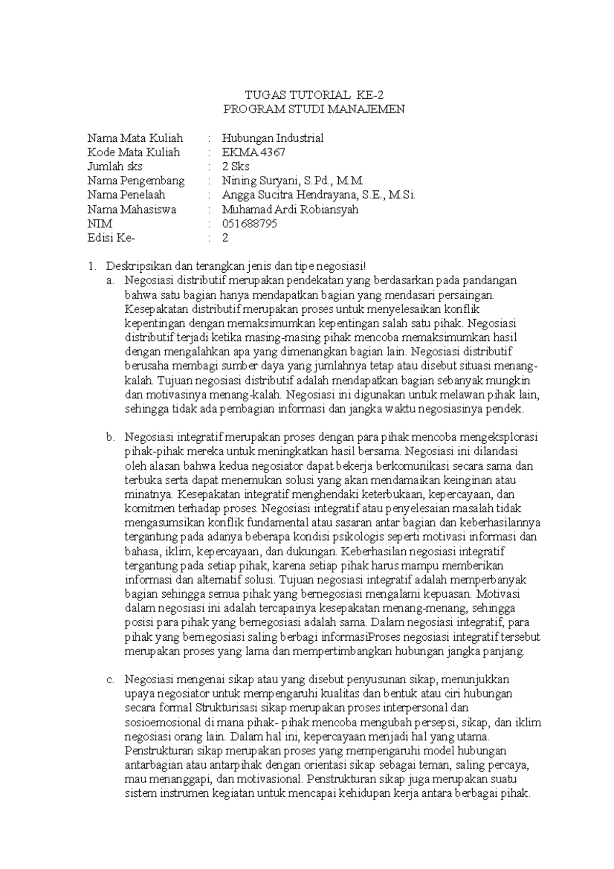 Tugas Tutorial 2 Hubungan Industrial Muhamad Ardi Robiansyah 051688795 - TUGAS TUTORIAL KE ...