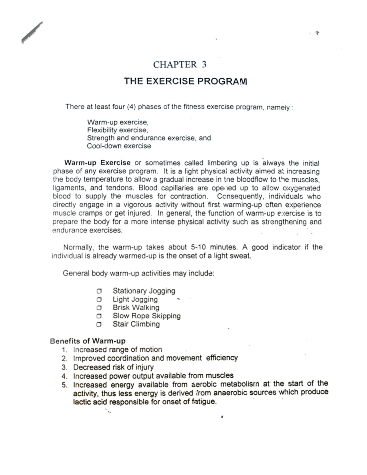 PE 2 Pre-Finals - hehebw w - 7 CHAPTER 3 THE EXERCISE PROGRAM There at ...