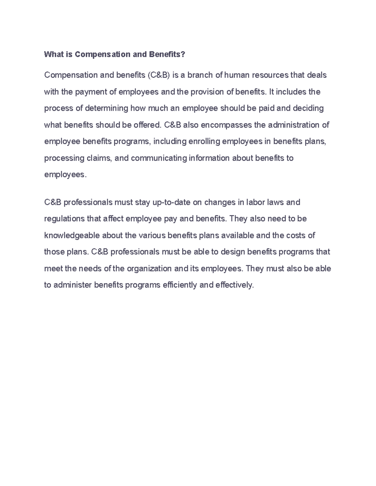 What is Compensation and Benefits - What is Compensation and Benefits ...