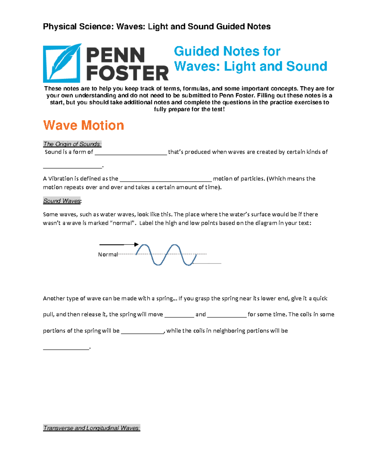 Course guide physical science NGSS guided notes 03 - Physical Science ...