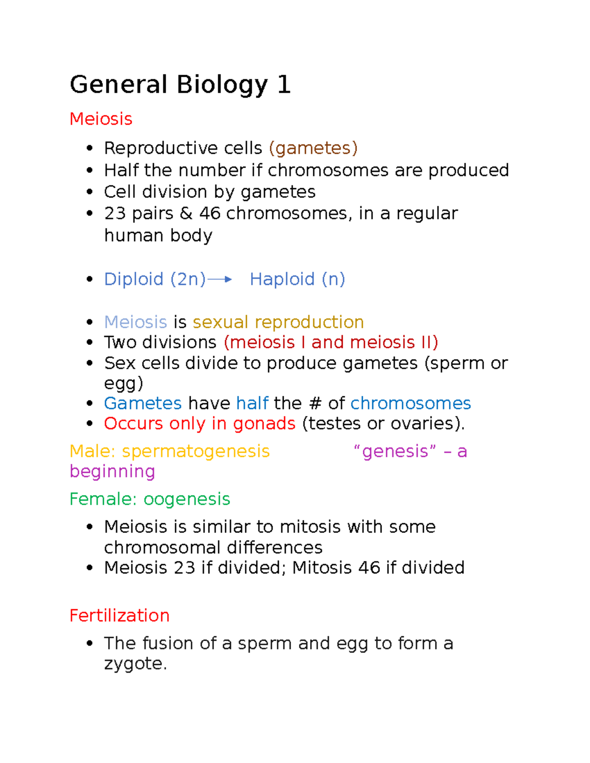 General Biology (Meiosis) - General Biology 1 Meiosis Reproductive ...