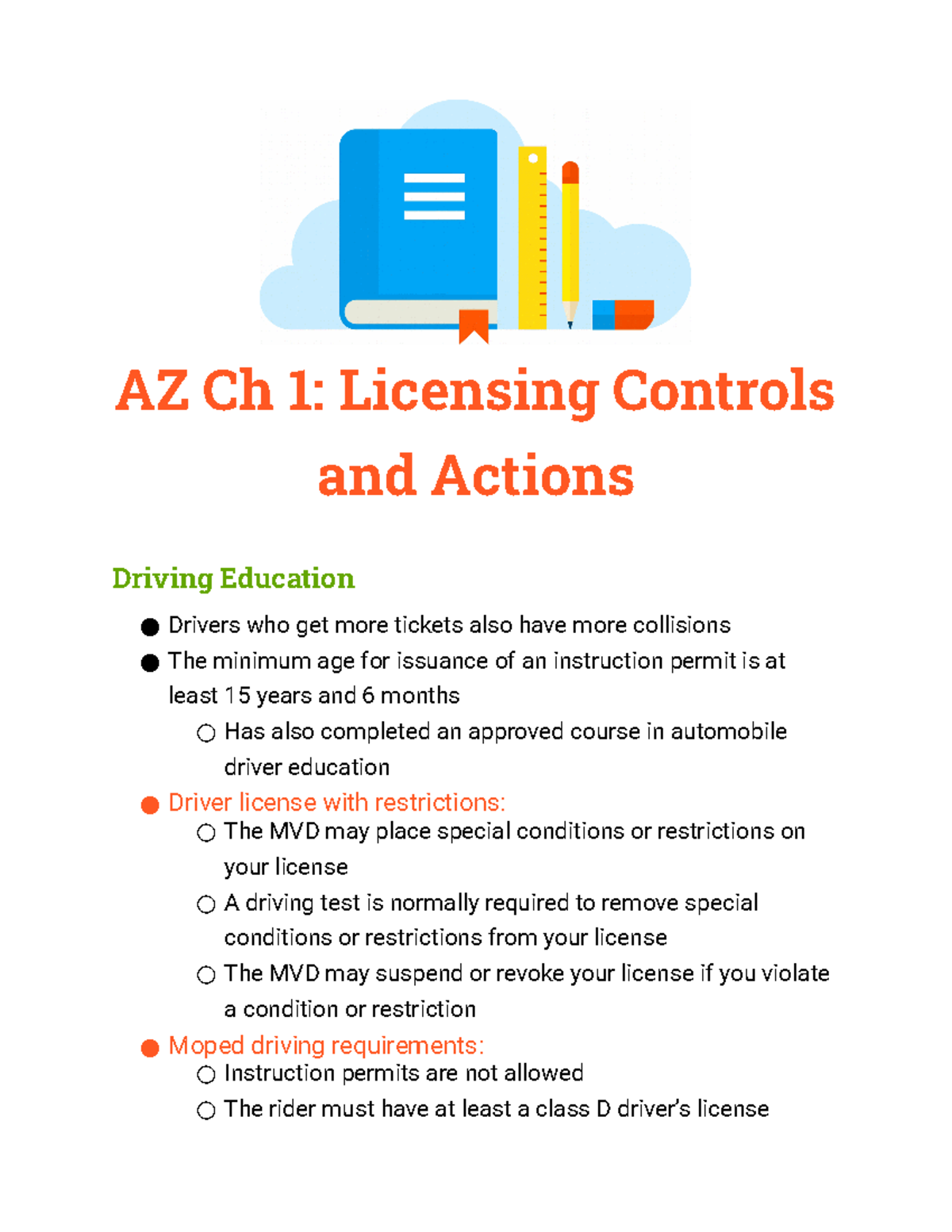 AZ ch2 Licensing Controls and Actions - AZ Ch 1: Licensing Controls and ...
