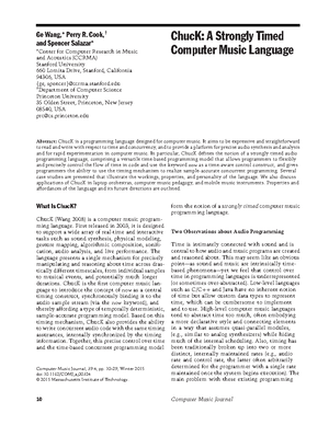 A Chuc K Tutorial - A ChucK Tutorial version: 1.2.x (dracula) Hello ...