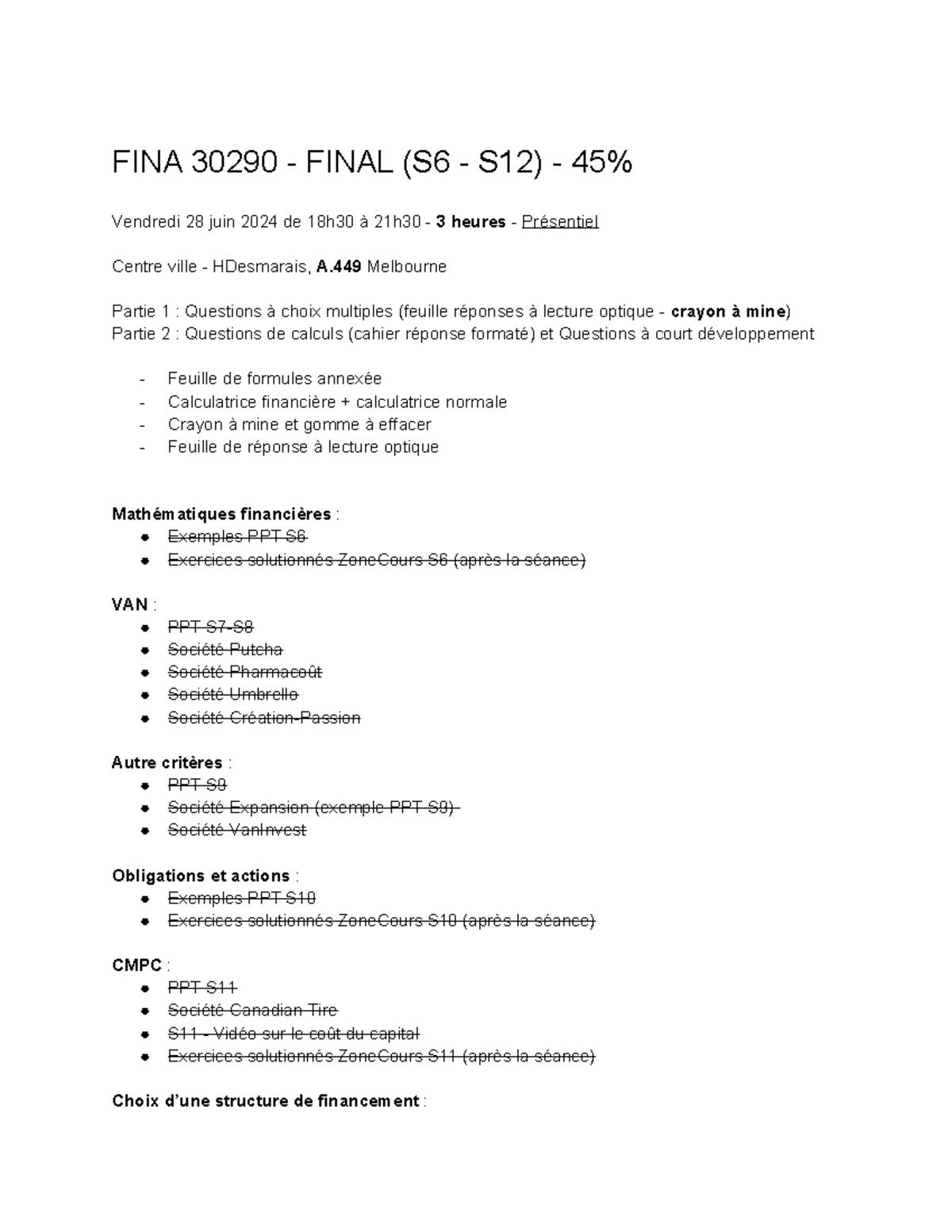 FINA notes complètes pour l'examen final - FINA 30290 - FINAL (S6 - S12 ...