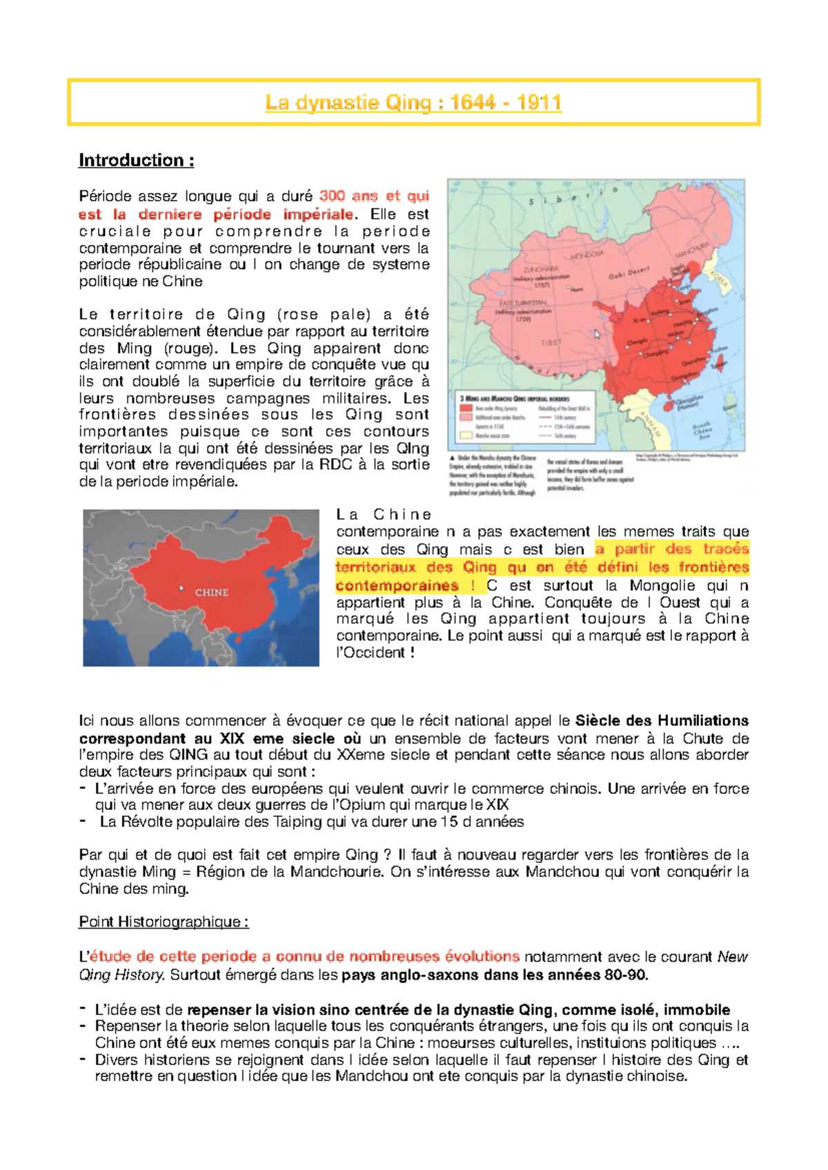 La dynastie Qing 1644 - 1911 - La dynastie Qing : 1644 - 1911 ...