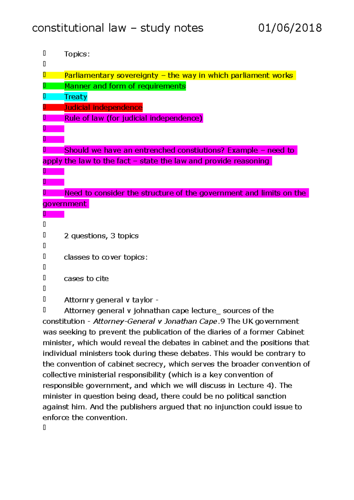 Constitutional law – study notes - constitutional law – study notes 01 ...