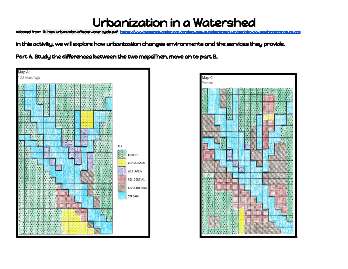 Urbanization in a Watershed Activity 2 - Urbanization in a Watershed ...