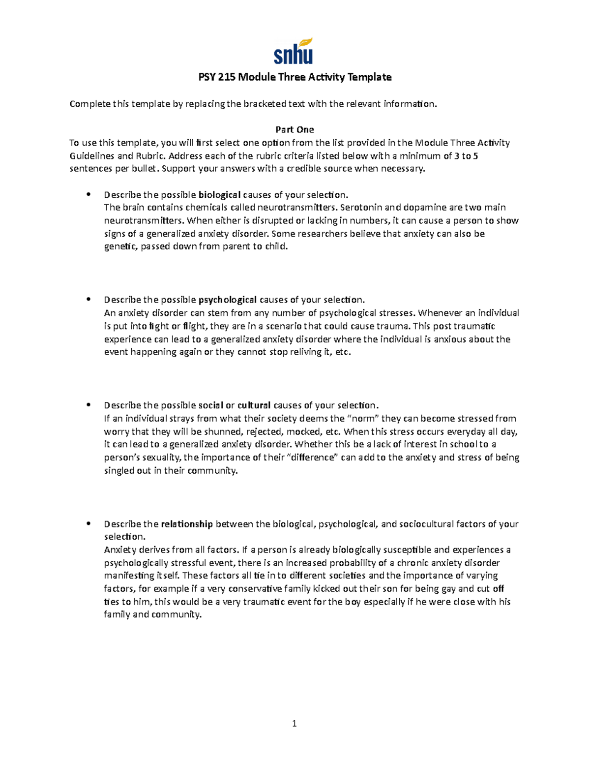 Module Three Activity Template - PSY 215 Module Three Activity Template ...