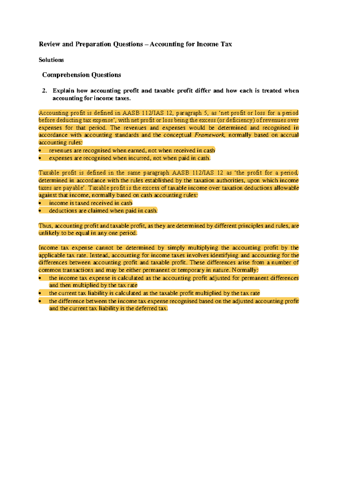 Week 4 Tax Accounting - Review and Preparation Questions – Accounting ...