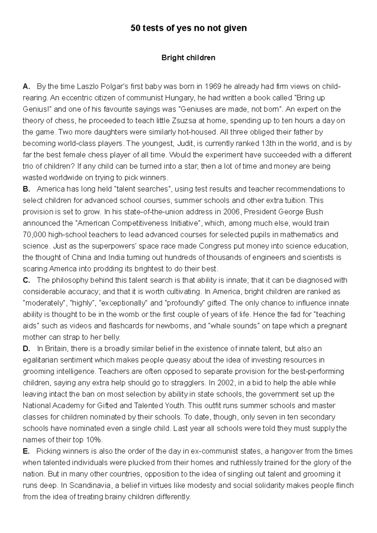 50 tests of yes no not given 50 mcqs test and ielts preparation for ...