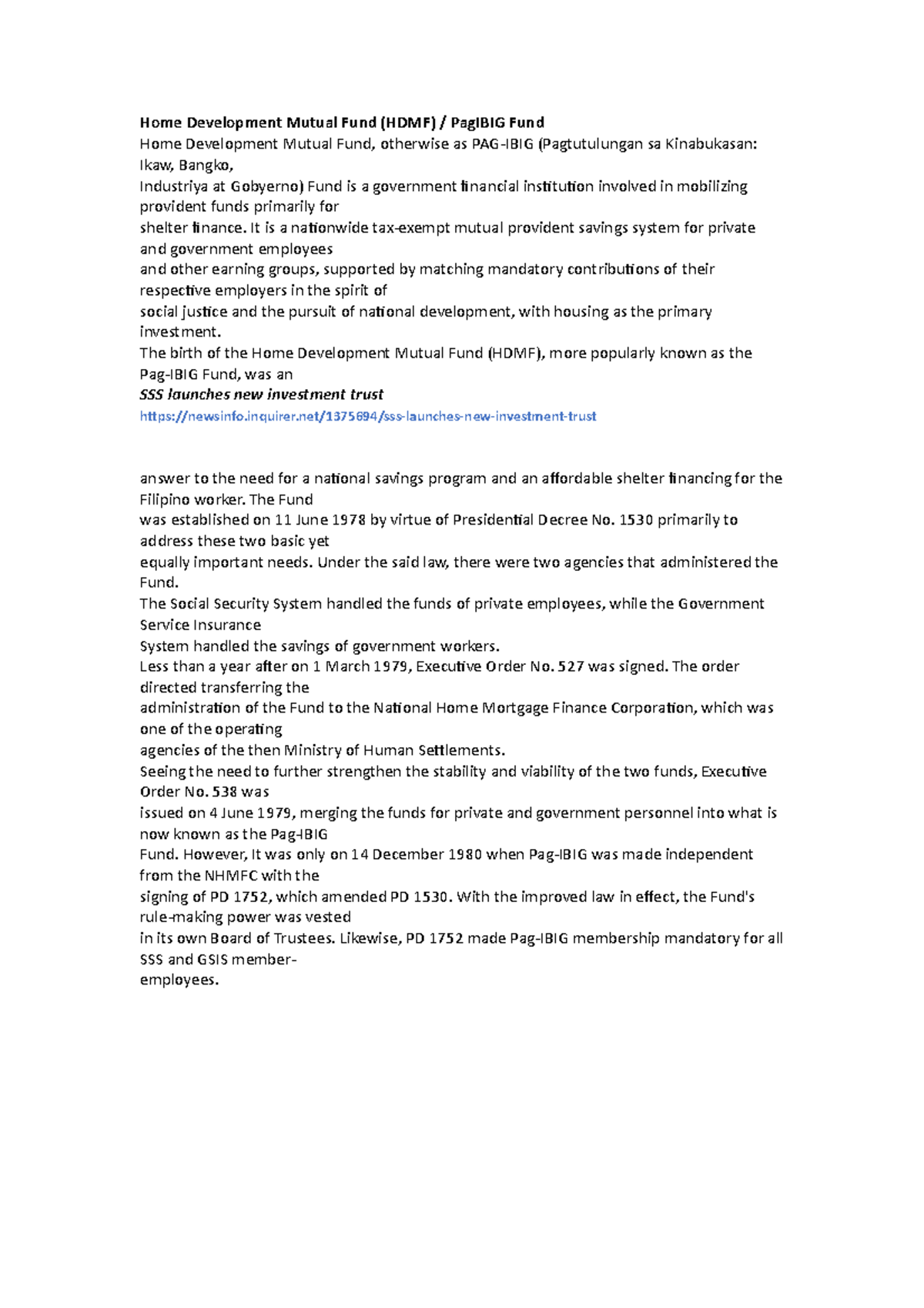 Home Development Mutual Fund - It is a nationwide tax-exempt mutual ...