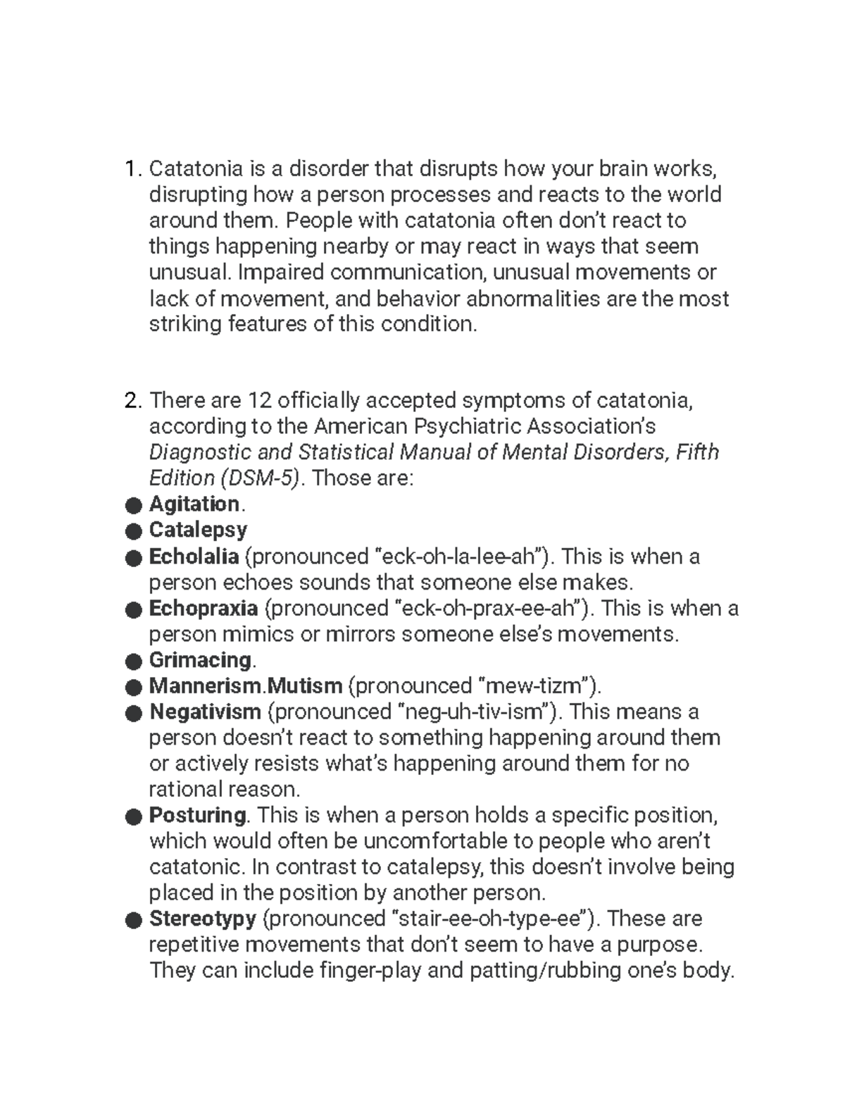 Catatonia - Catatonia is a disorder that disrupts how your brain works ...