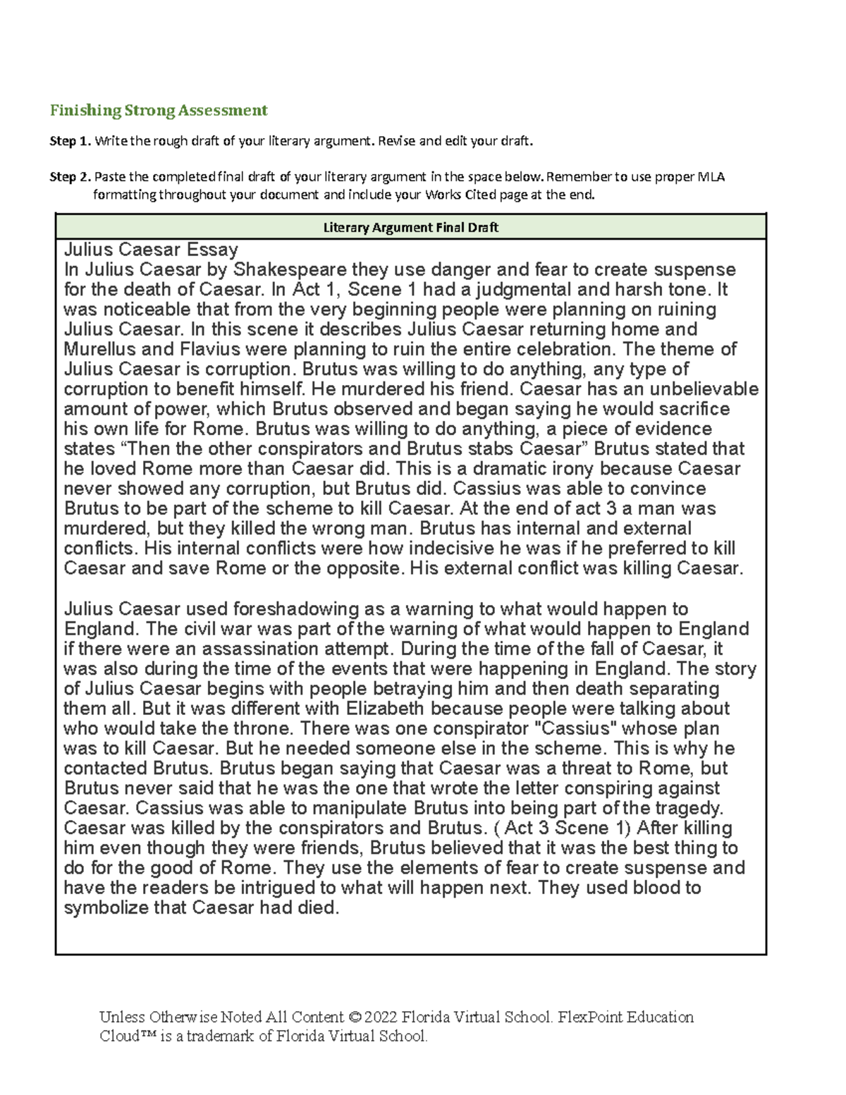 03.05 Finishing Strong - Finishing Strong Assessment Step 1. Write the ...