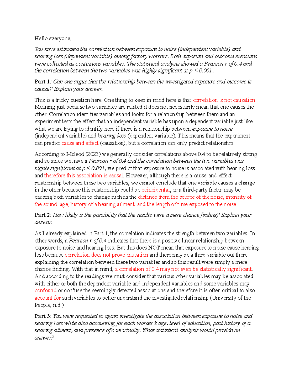 CPH 4510 Biostat Unit 8 Discussion Assignment - Hello everyone, You have estimated the ...