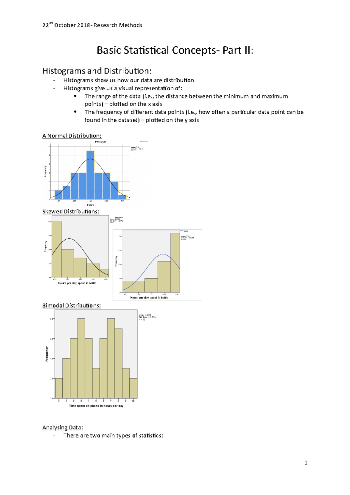 Basic Statistical Concepts Part 2 - , the distance between the minimum ...